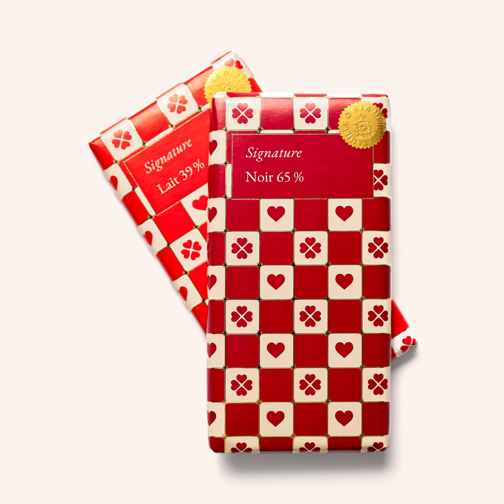 Tablette Saint-Valentin signature noir 65% | À la Mère de Famille